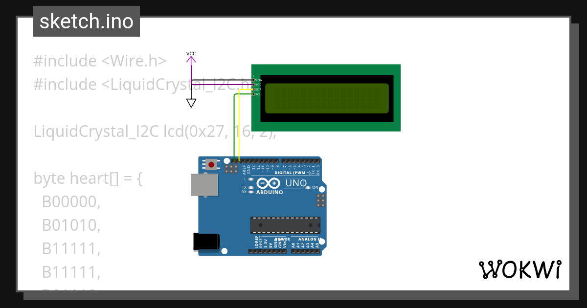 I2c 3 karakter Ulfa - Wokwi ESP32, STM32, Arduino Simulator
