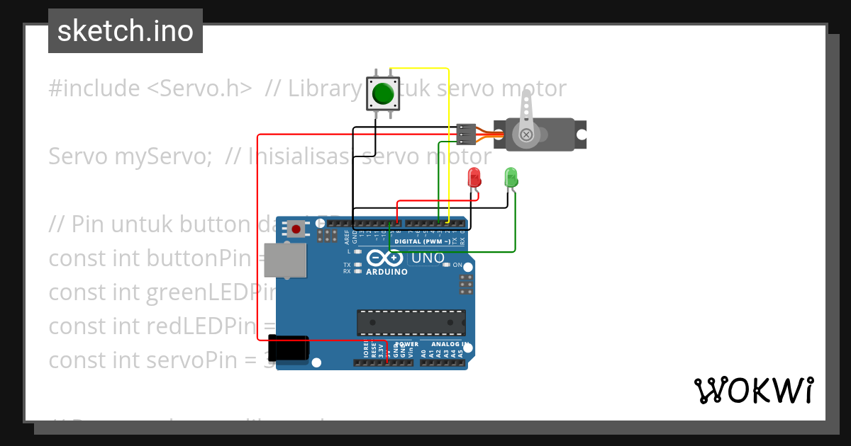 Servo motor with button Copy - Wokwi ESP32, STM32, Arduino Simulator