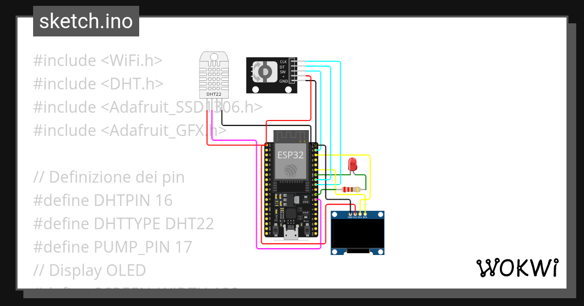 Irrigazione Smart DEF Encoder - Wokwi ESP32, STM32, Arduino Simulator