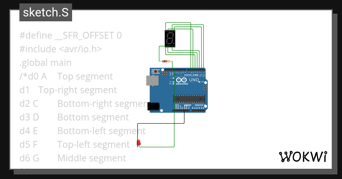 micro digit display assembley - Wokwi ESP32, STM32, Arduino Simulator