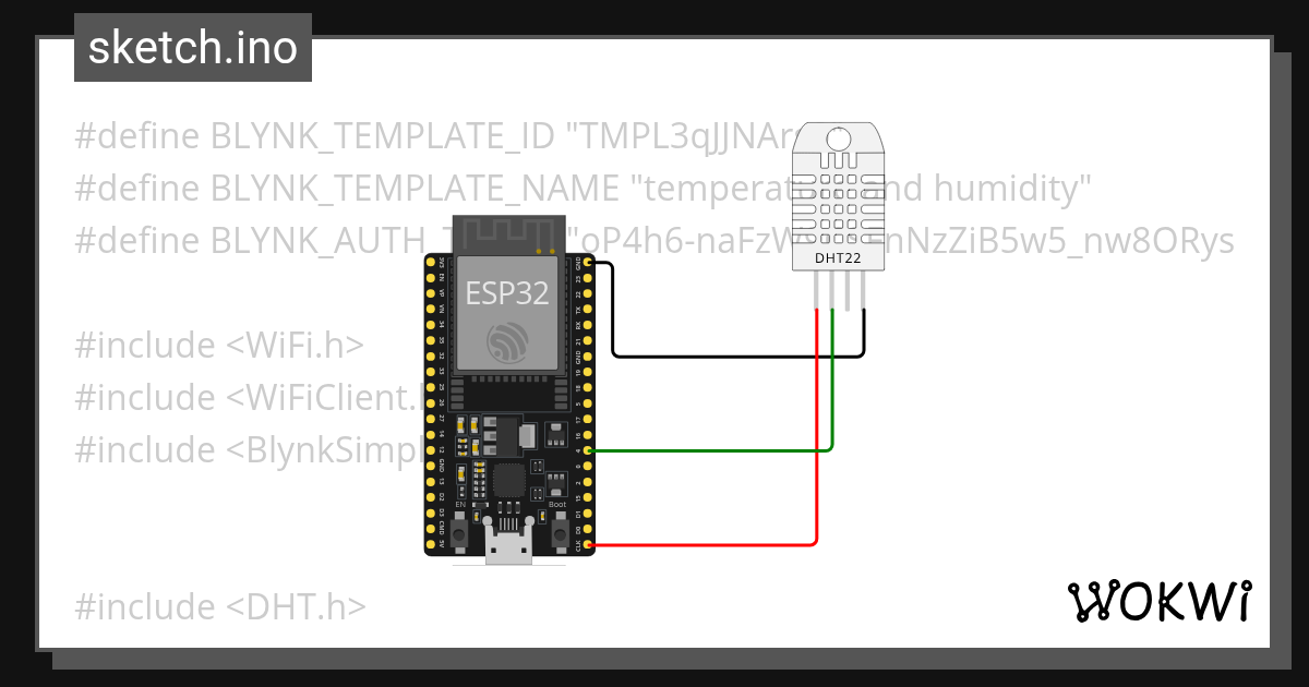 DHT22 blynk - Wokwi ESP32, STM32, Arduino Simulator