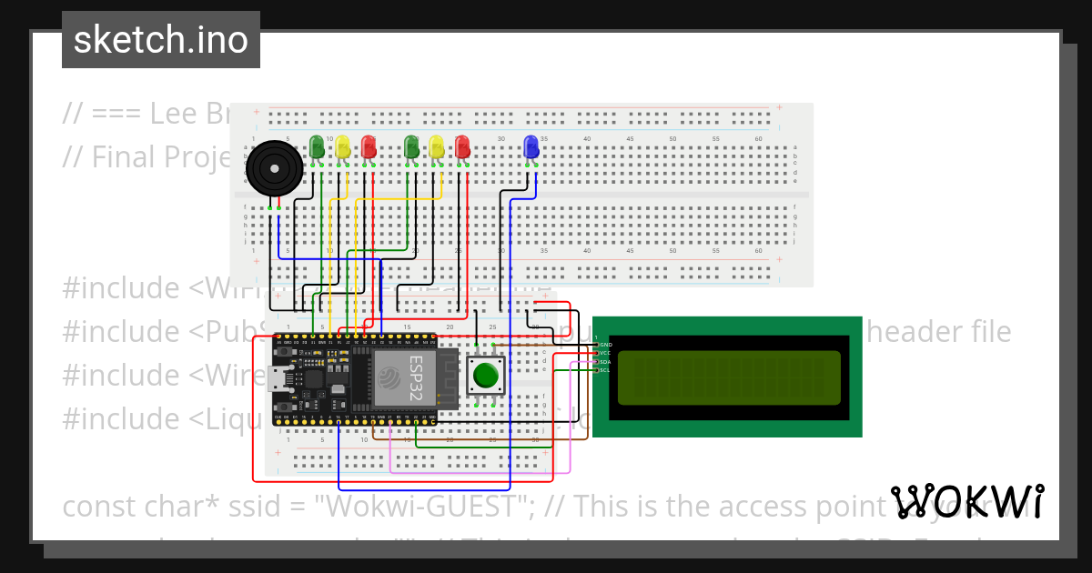 NETW191 FINAL PROJECT Lee Brown - Wokwi ESP32, STM32, Arduino Simulator