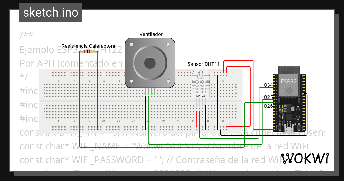DHT22 + APH - Wokwi ESP32, STM32, Arduino Simulator