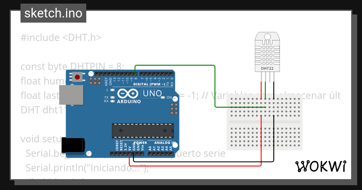 Sensor De Temperatura Y Humedad Dht 22 Digital Wokwi Esp32 Stm32 Arduino Simulator 8300