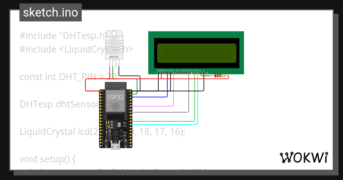 Dhtlcd Wokwi Esp32 Stm32 Arduino Simulator 