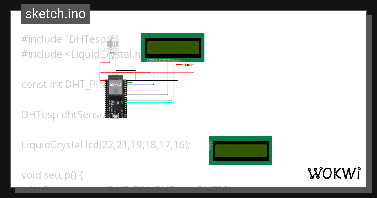 DHT_LED - Wokwi ESP32, STM32, Arduino Simulator