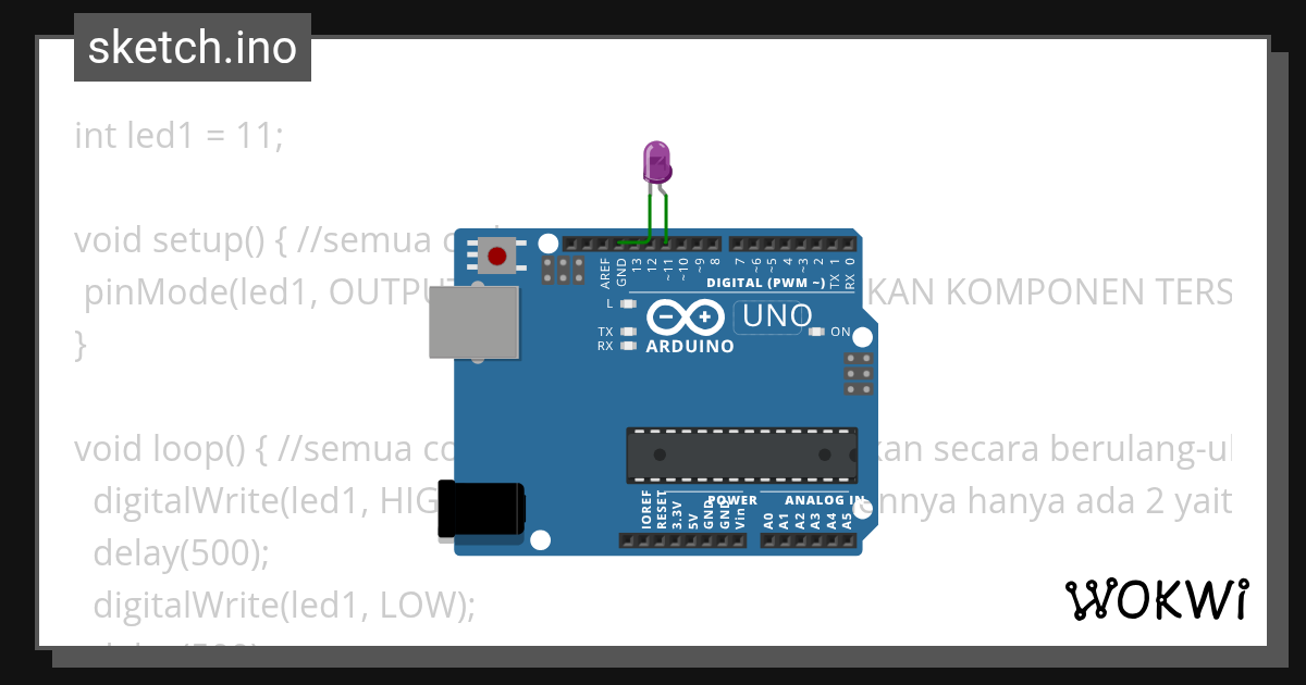 latihan1_led - Wokwi ESP32, STM32, Arduino Simulator
