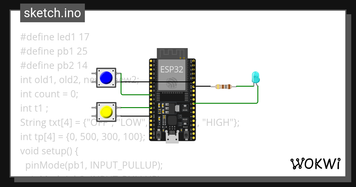 work3 - Wokwi ESP32, STM32, Arduino Simulator