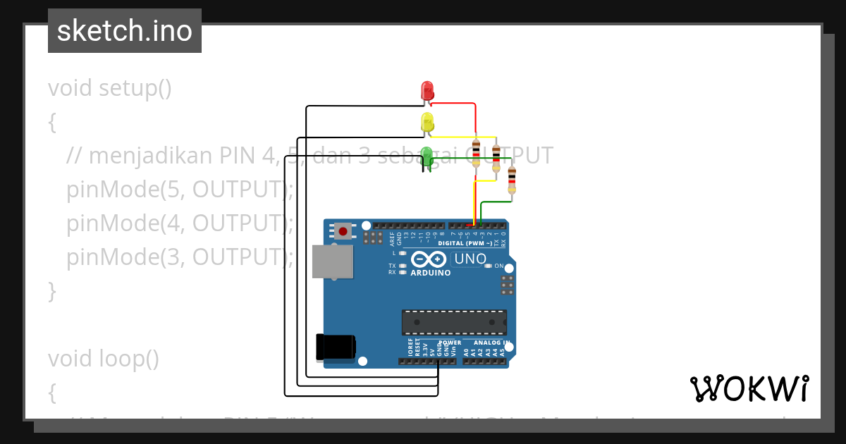 tugas lampu lalu lintas - Wokwi ESP32, STM32, Arduino Simulator
