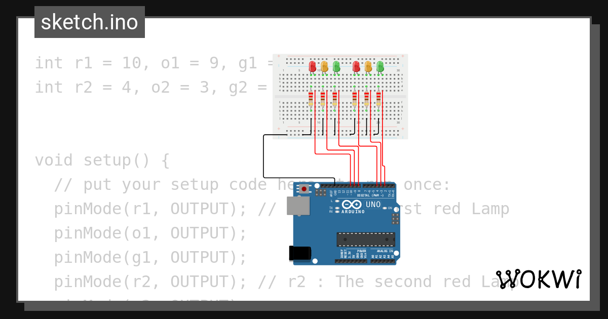 Traffic Lights Wokwi Esp32 Stm32 Arduino Simulator 0934