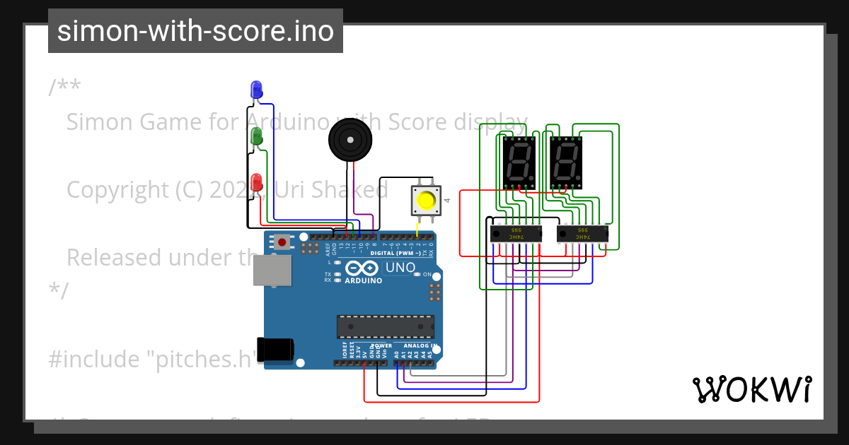 Genius Copy - Wokwi ESP32, STM32, Arduino Simulator