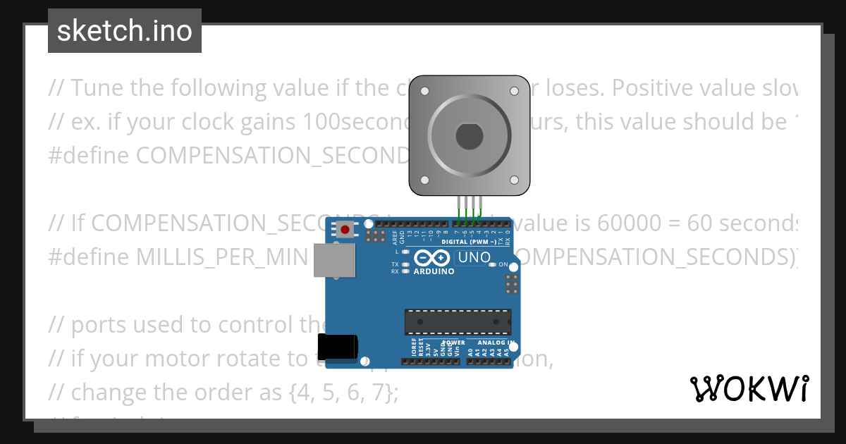Programme simplifie moteur - Wokwi ESP32, STM32, Arduino Simulator