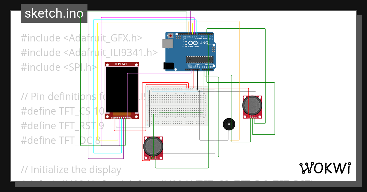 pong game - Wokwi ESP32, STM32, Arduino Simulator