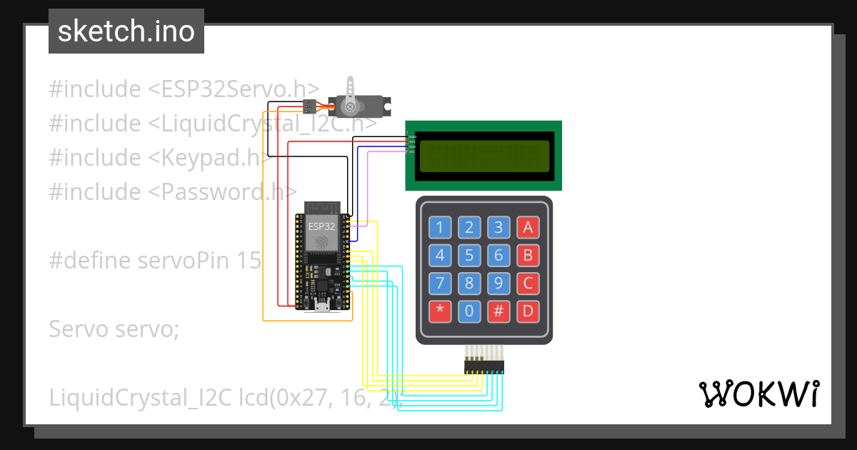 Smart Lock Door Wokwi Esp32 Stm32 Arduino Simulator