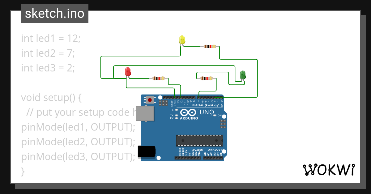 Trafic Led Wokwi Esp32 Stm32 Arduino Simulator 4468