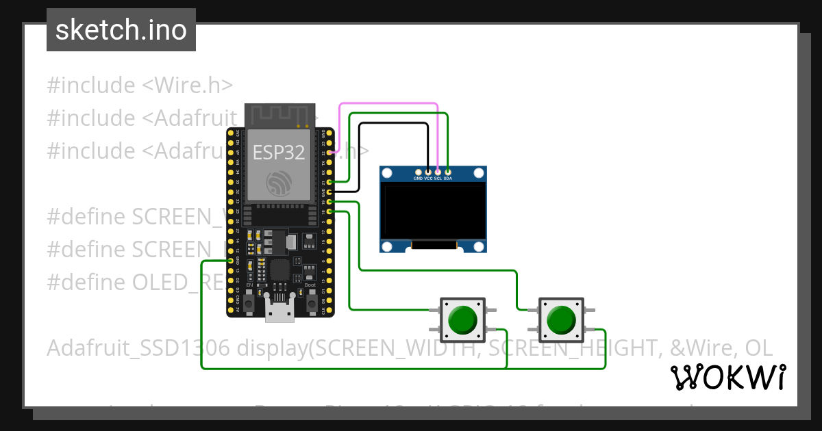 oled simple control - Wokwi ESP32, STM32, Arduino Simulator