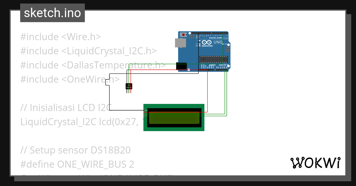 Projek Menampilkan Suhu dengan LCD I2C Copy - Wokwi ESP32, STM32 ...