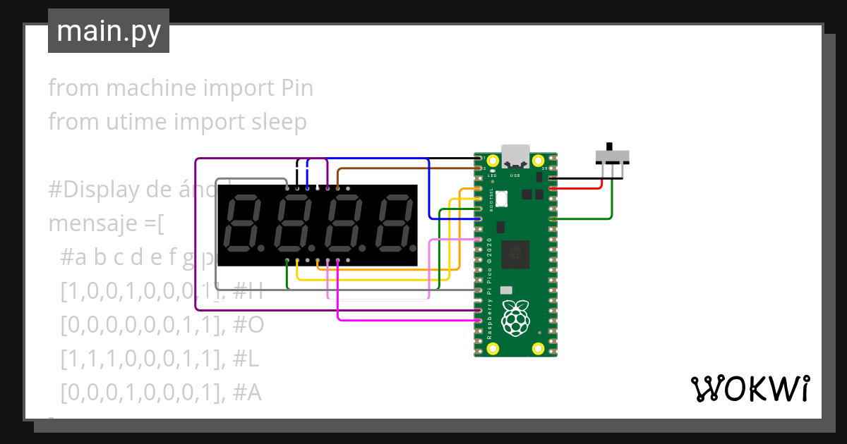 Letrero switch - Wokwi ESP32, STM32, Arduino Simulator