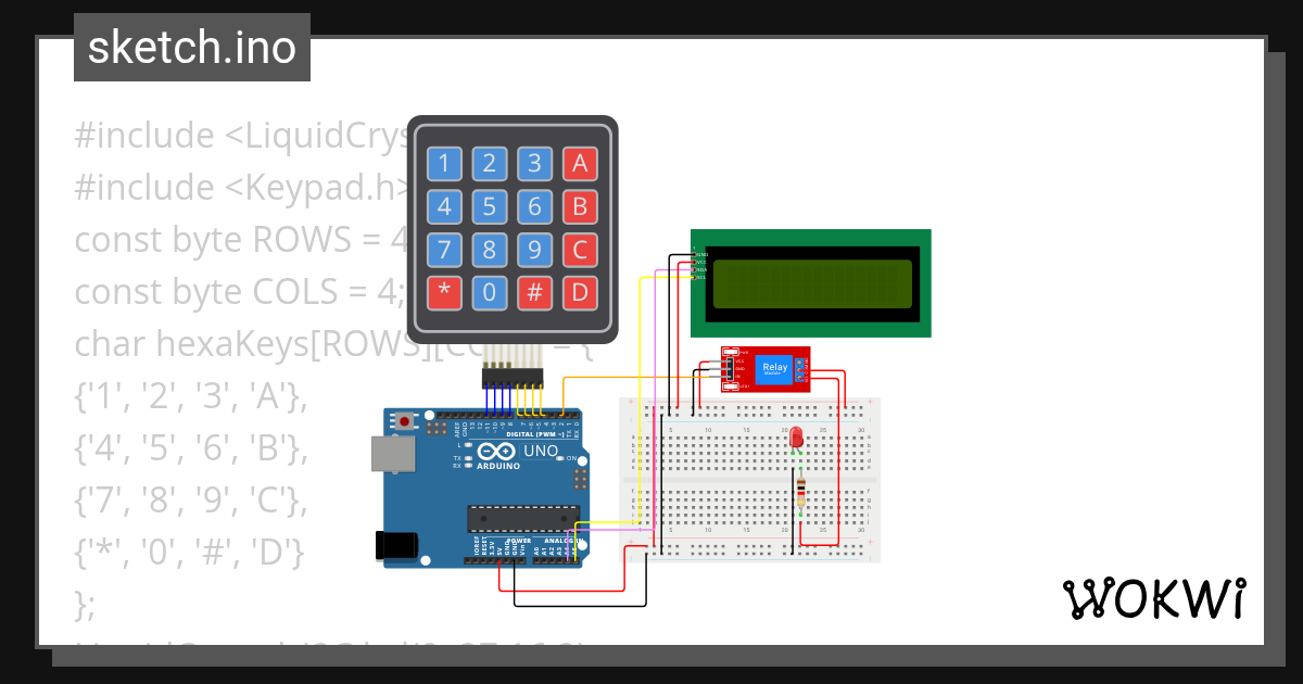 KEYPAD-RELAY-LCD XII F5 KOREKSI - Wokwi ESP32, STM32, Arduino Simulator