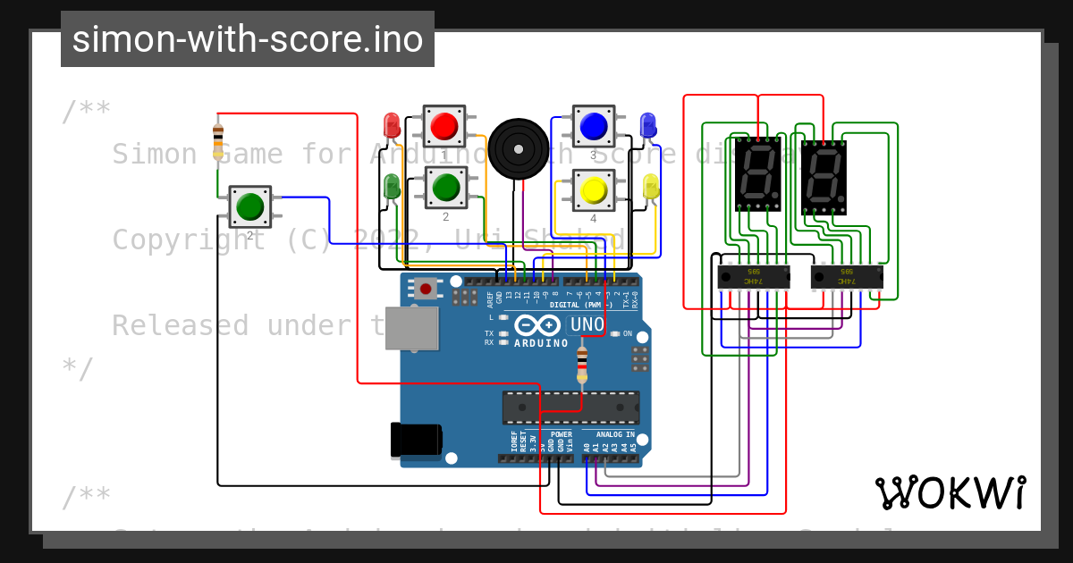 Simon With O Key3 Wokwi Esp32 Stm32 Arduino Simulator