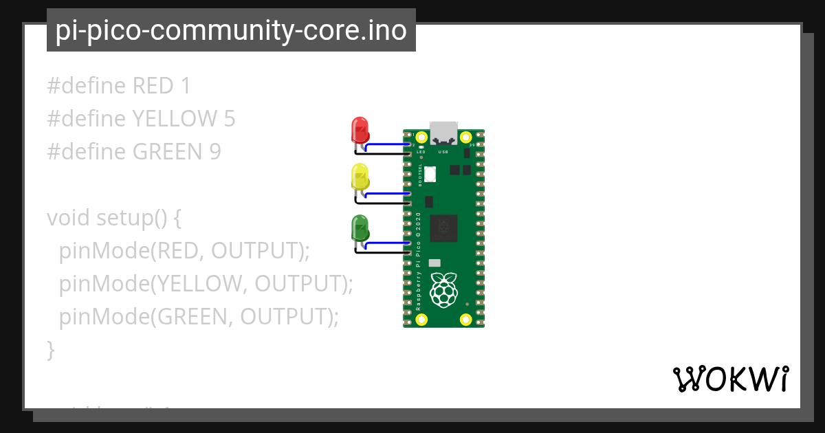 Project-8 Traffic Light - Wokwi ESP32, STM32, Arduino Simulator