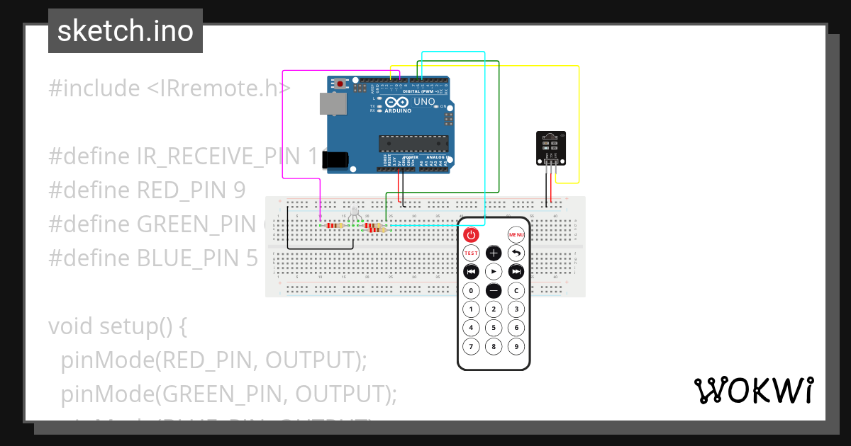 Ricevitore a infrarossi (da fare) - Wokwi ESP32, STM32, Arduino Simulator