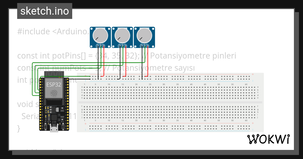 For Döngüsü Sensör Verilerinin Ortalamasını Hesaplama Wokwi Esp32 Stm32 Arduino Simulator 