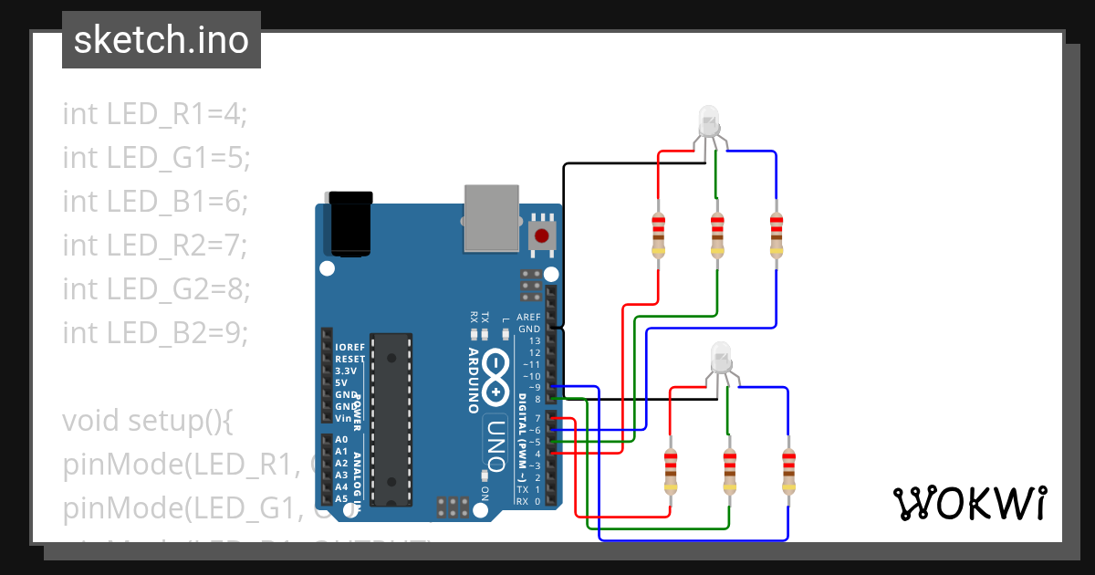 RGB LED2 - Wokwi ESP32, STM32, Arduino Simulator