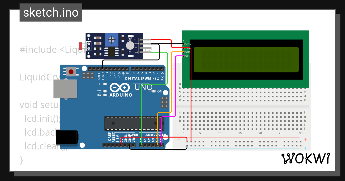 12.1 LDR dan LCD - Wokwi ESP32, STM32, Arduino Simulator