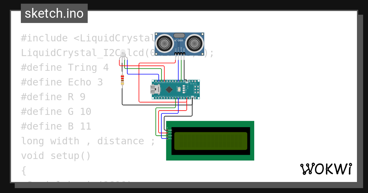 Lsd And Ultra Sonic Wokwi Esp32 Stm32 Arduino Simulator 0210