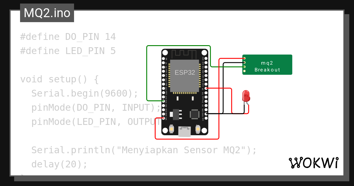 Mq2 Gas Sensor Wokwi Esp32 Stm32 Arduino Simulator