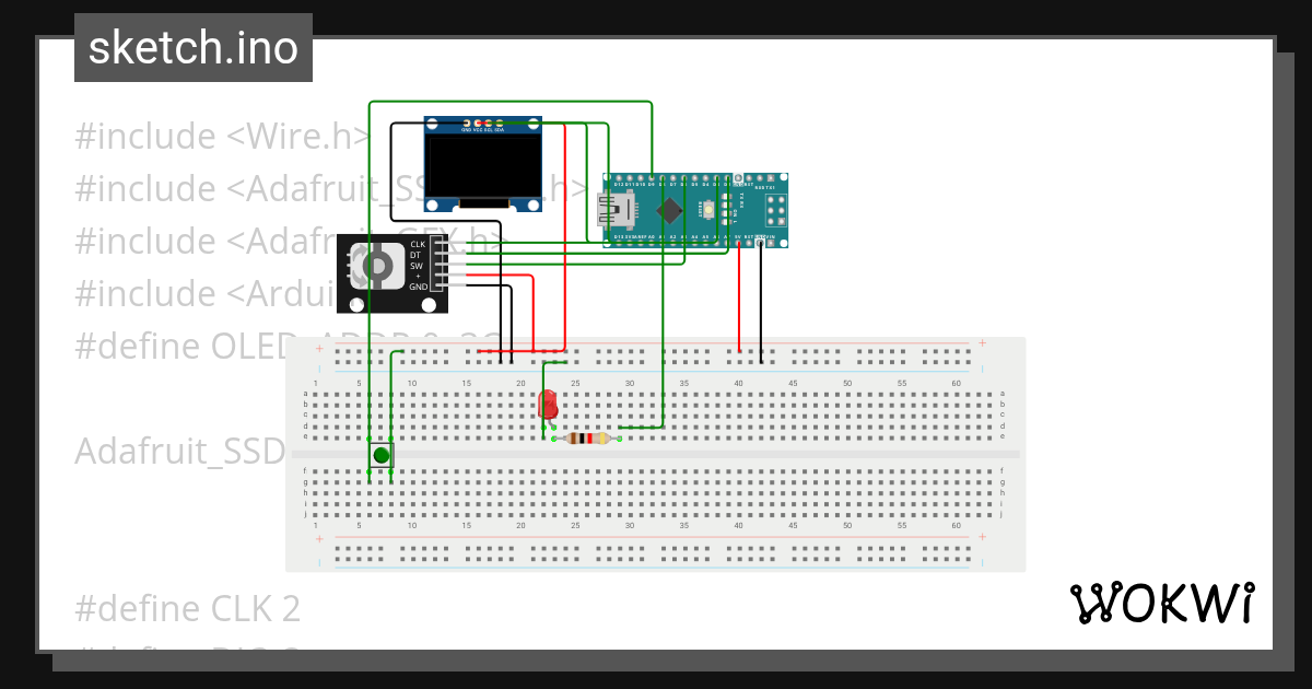 Oled_Display_Encoder - Wokwi ESP32, STM32, Arduino Simulator