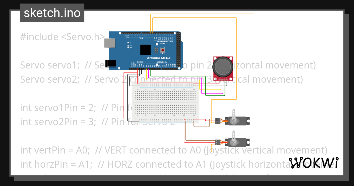 Twin Servo Joystick - Wokwi ESP32, STM32, Arduino Simulator