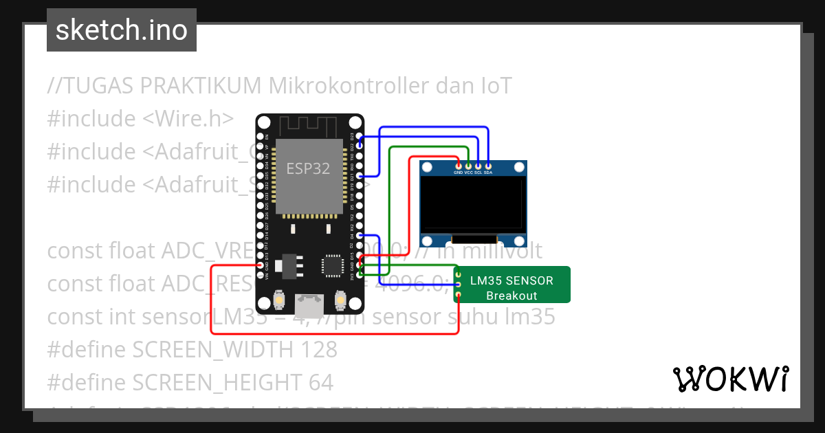 DISPLAY OLED 0.96 SENSOR LM35 KASMAWATI 42222023 . - Wokwi ESP32, STM32, Arduino Simulator