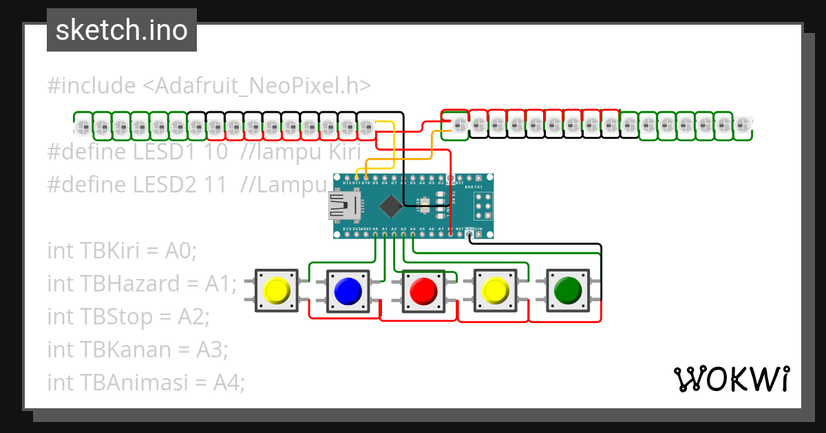 RUNNING LED - Wokwi ESP32, STM32, Arduino Simulator
