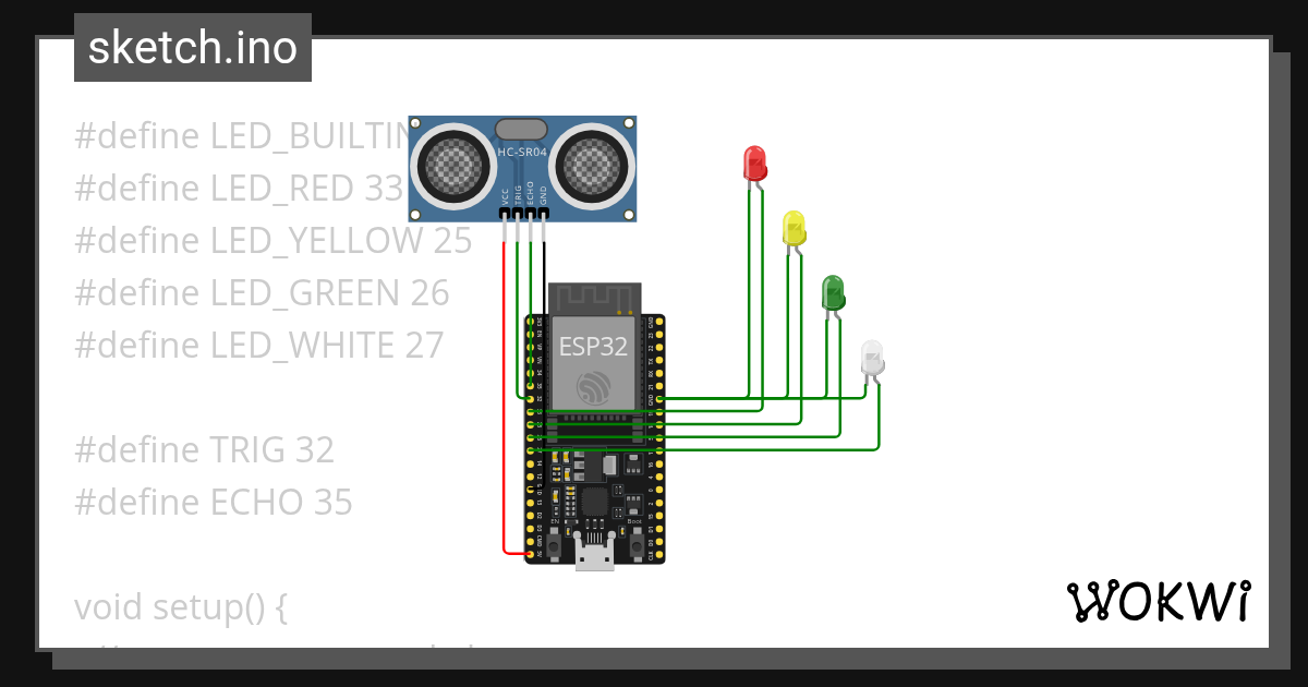 Led Distance Sensor Wokwi Esp32 Stm32 Arduino Simulator 