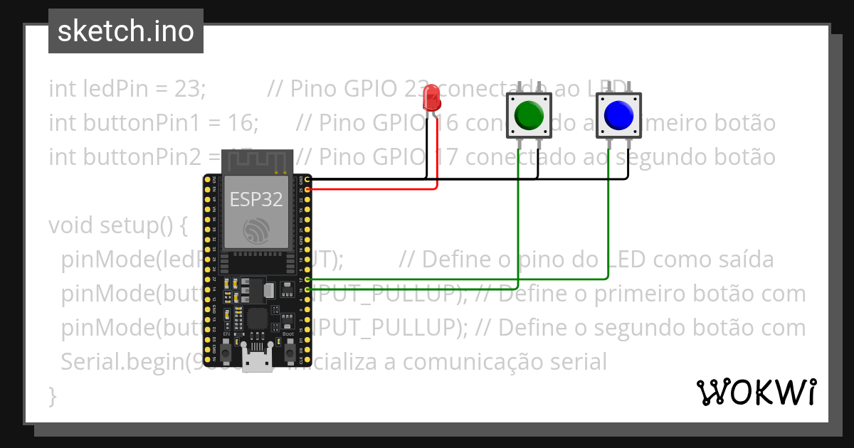 FIAP TESTE 2 BOTÕES - Wokwi ESP32, STM32, Arduino Simulator