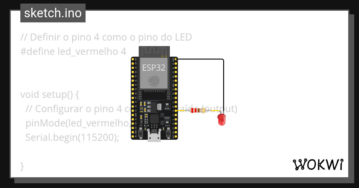 pisca led - Wokwi ESP32, STM32, Arduino Simulator