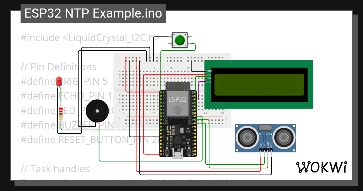 Ultrasonic critical distance detector - Wokwi ESP32, STM32, Arduino ...