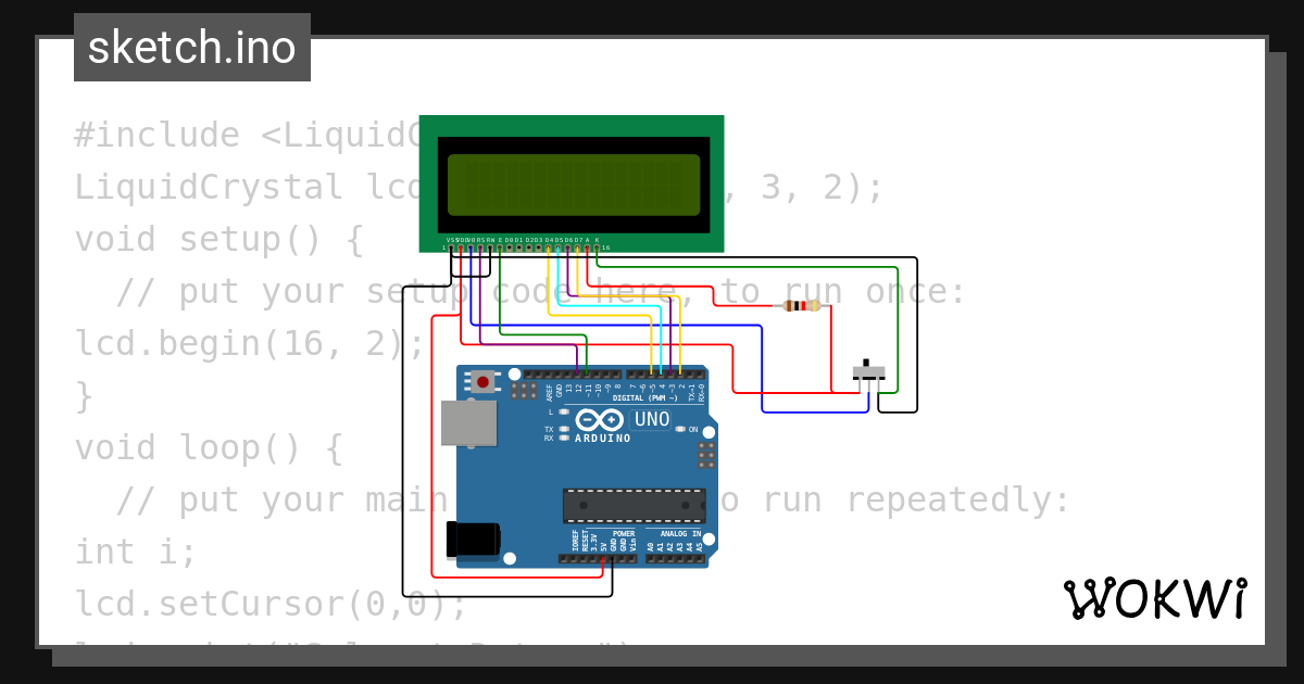 Lcd Teks Jalan Tanpa I2c Wokwi Esp32 Stm32 Arduino Simulator 5199