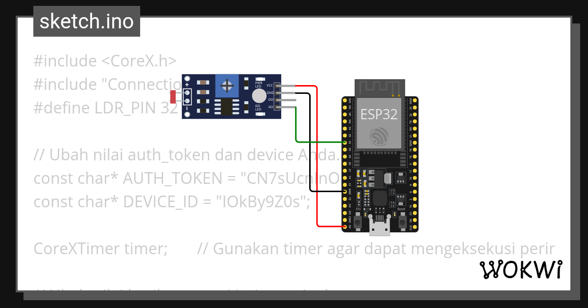LDR - Wokwi ESP32, STM32, Arduino Simulator