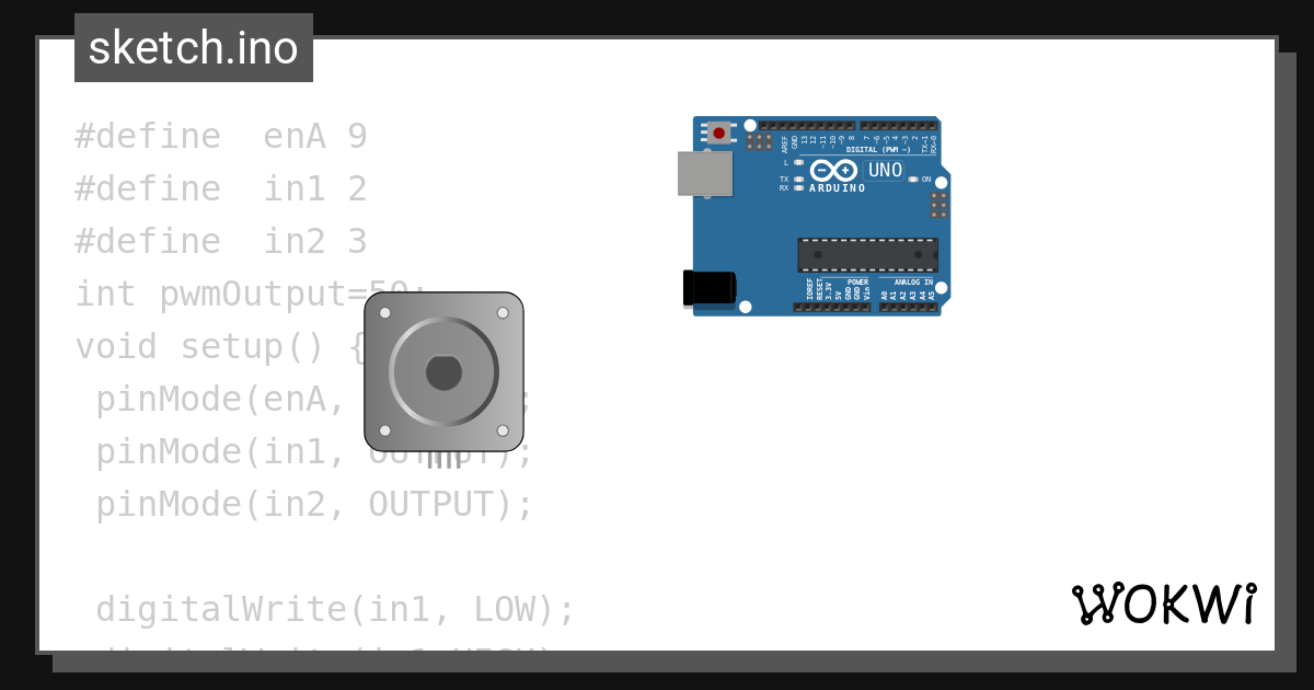 Moter Wokwi Esp32 Stm32 Arduino Simulator