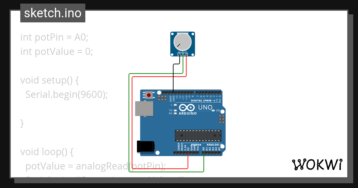 Potentiometer - Wokwi ESP32, STM32, Arduino Simulator