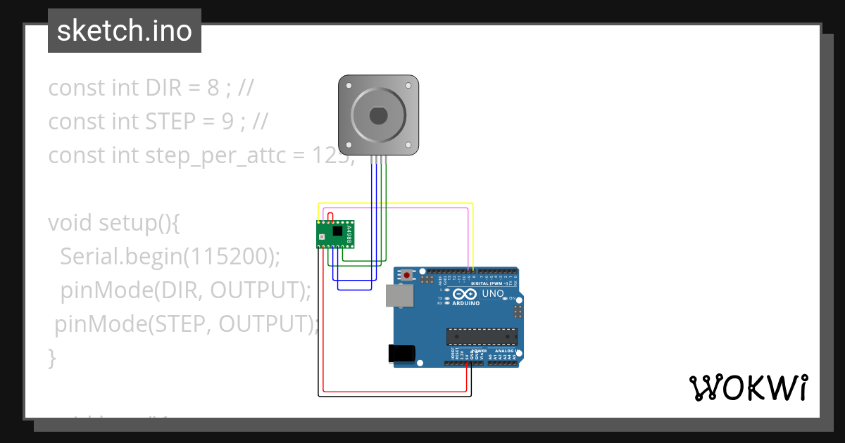 stepper Motor with Driver - Wokwi ESP32, STM32, Arduino Simulator