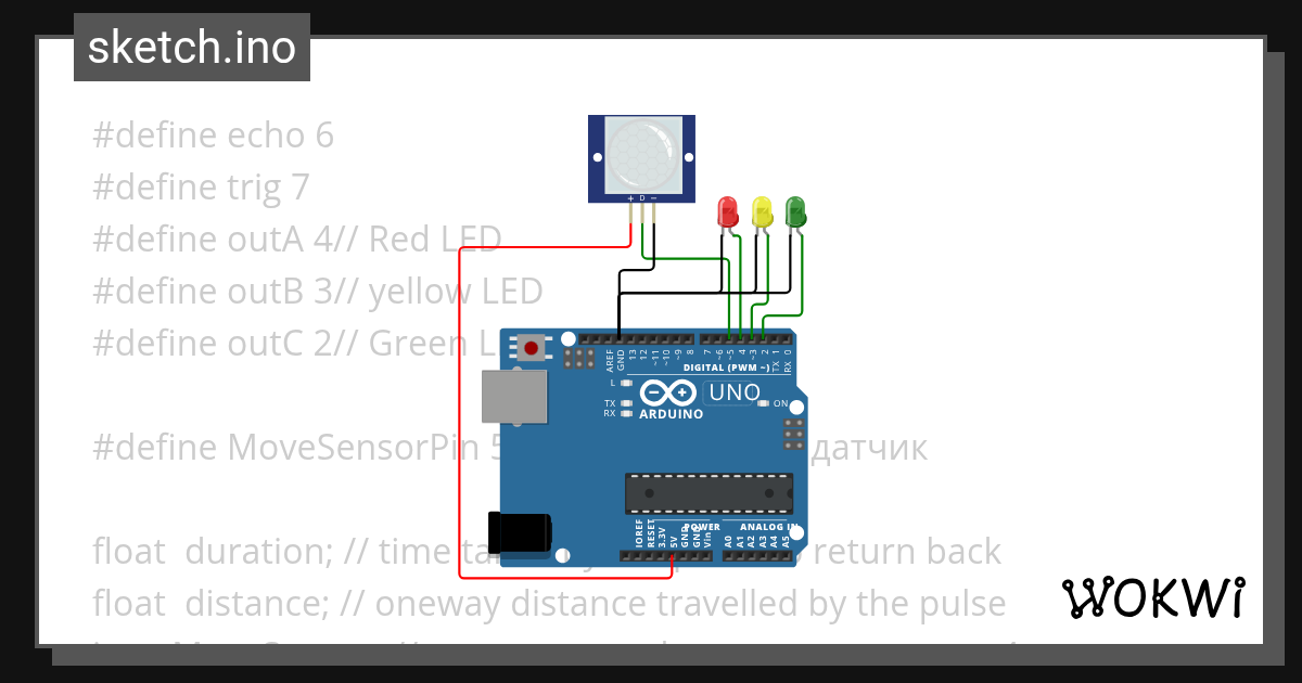 DHT sensor Arduino leds - Wokwi ESP32, STM32, Arduino Simulator