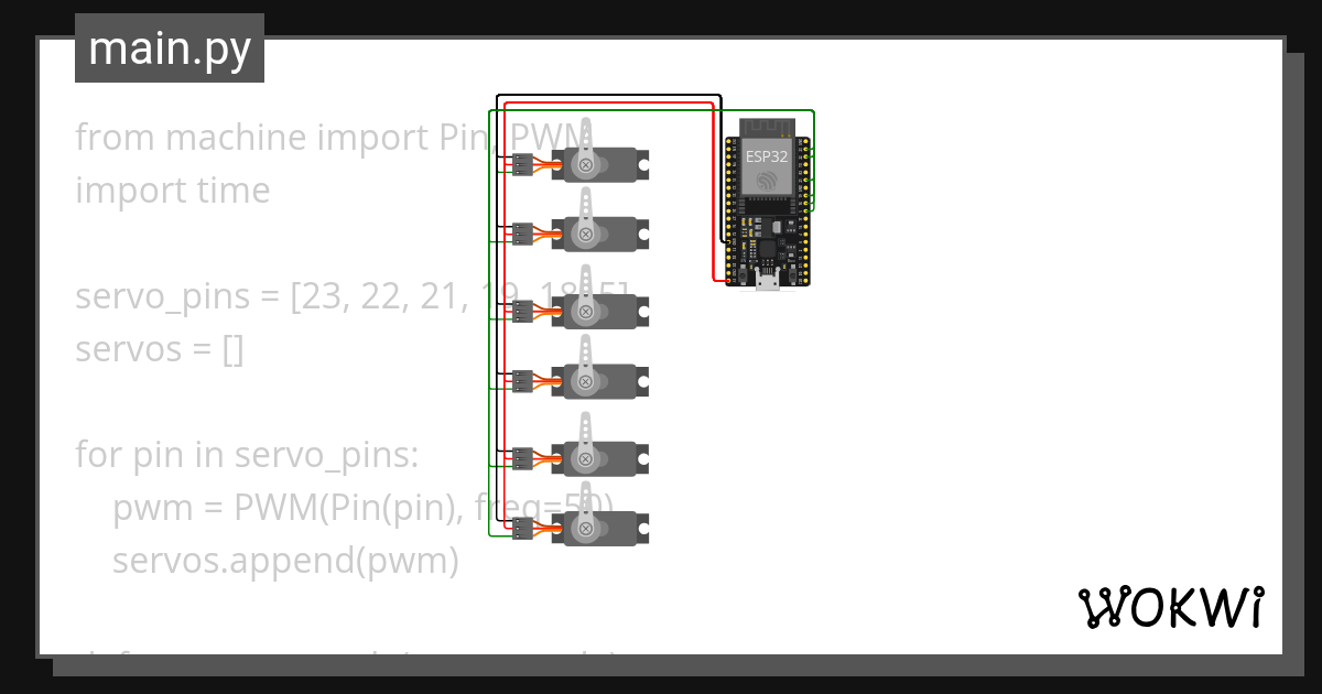Ojos animatronicos - Wokwi ESP32, STM32, Arduino Simulator