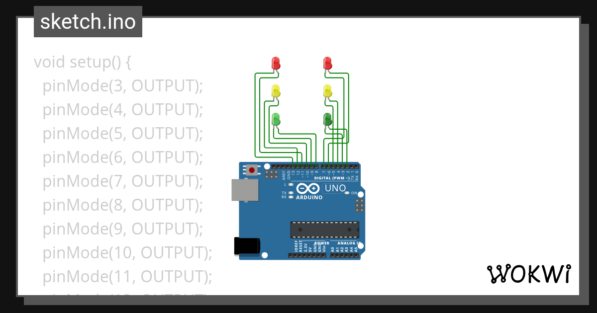 Lampu Merah Wokwi Esp32 Stm32 Arduino Simulator