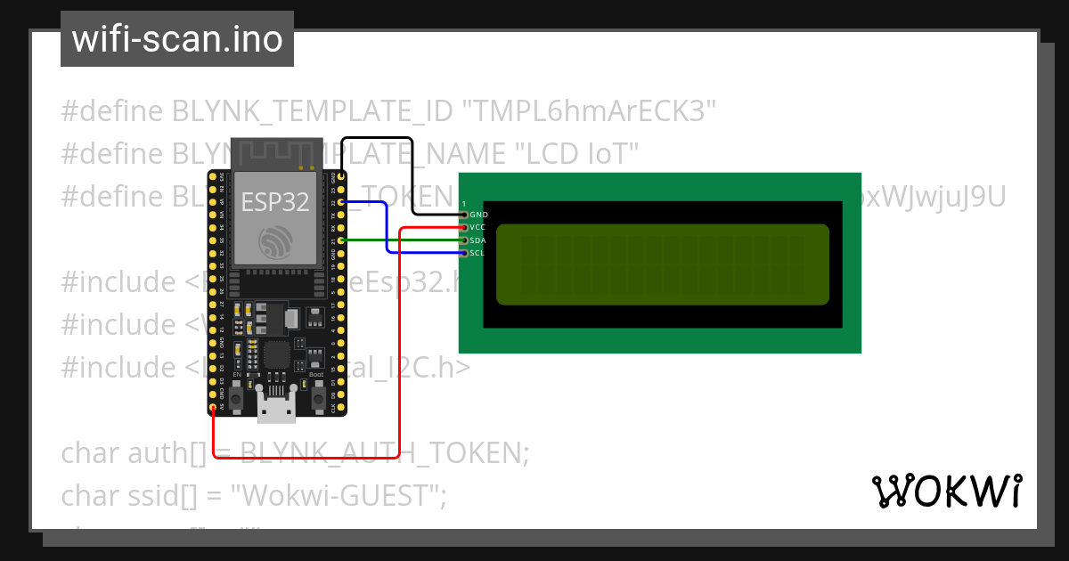 LCD IoT - Wokwi ESP32, STM32, Arduino Simulator