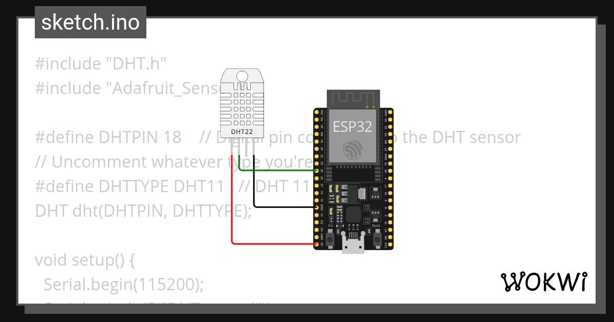 Temperature Sensor - Wokwi ESP32, STM32, Arduino Simulator