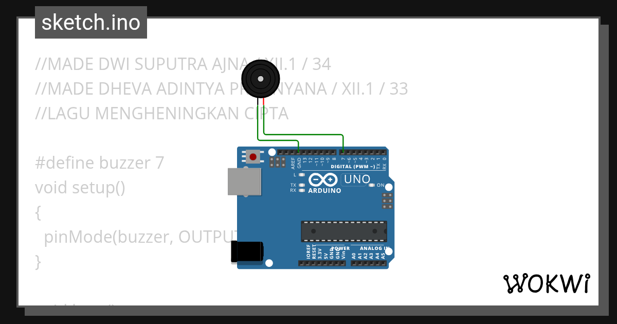 LAGU MENGHENINGKAN CIPTA - Wokwi ESP32, STM32, Arduino Simulator